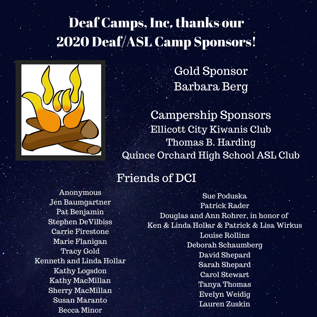 Deaf Camps, Inc. thanks our 2020 Deaf/ASL Camp Sponsors! – Deaf Camps, Inc.
